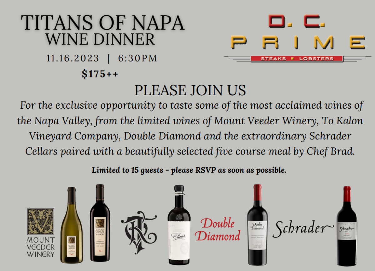 TITANS OF NAPA WINE DINNER – DC PRIME